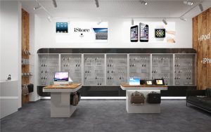 #048 Wood and Glass Cell Phone Shop Interior Design - Custom Mobile ...